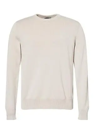Emporio Armani Crewneck Embroidered-logo Cotton Jumper - French Oak