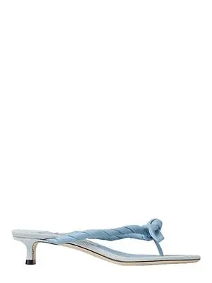 JIMMY CHOO Liss 35 Leather Heeled Sandals - Riviera Blue