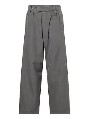 A.PRESSE Wide-leg Cotton-and-silk Trousers - Gray