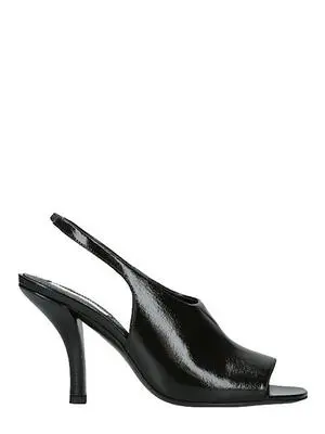 TOTEME Contour 85 Naplack Leather Slingback Sandals - Black