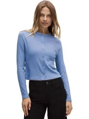 Lululemon Micro-Rib Fitted Cardigan Prep Blue