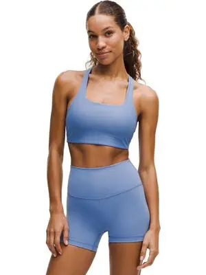 Lululemon All-time Hero Ribbed Sports Bra Prep Blue