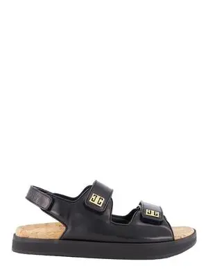 Givenchy Leather 4g Sandals - Black