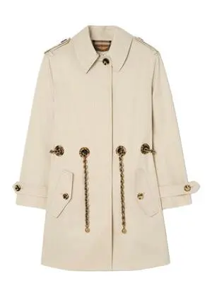 Burberry Short Gabardine Stonehaven Car Coat - Clam Beige