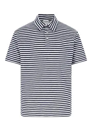 Closed Striped Polo - Blue