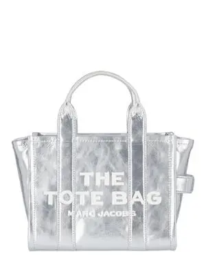 Marc Jacobs Small Metallic Leather Tote Bag Silver