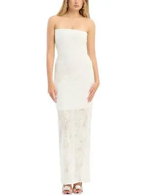 ROTATE BY BIRGER CHRISTENSEN Mesh Tube Dress Egret