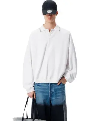 Alexander Wang Men Long-sleeve Polo Shirt White
