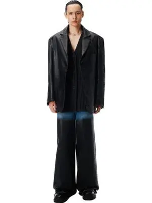 Alexander Wang Boxy Leather Blazer - Black