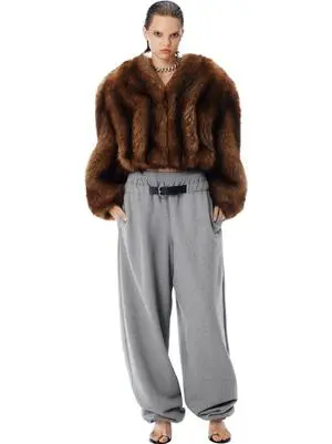 Alexander Wang Mid-rise Belted Terry Sweatpants - Dark Heather Grey