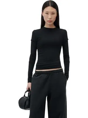 Alexander Wang Layered Long Sleeve Tee Black