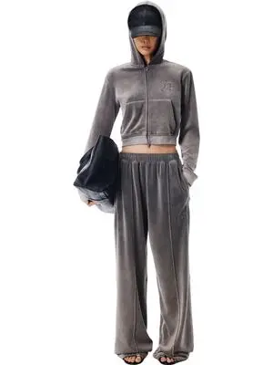 ALEXANDER WANG Crystal Hotfix Mid-Rise Terry Sweatpant