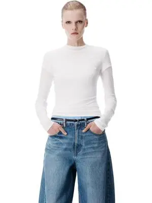 Alexander Wang Layered Long Sleeve Tee - White