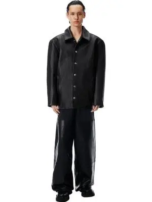 Alexander Wang Panel Sweatpant In Leather Relaxed - Black