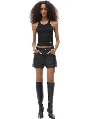 ALEXANDER WANG High-Waist Nappa Leather Shorts