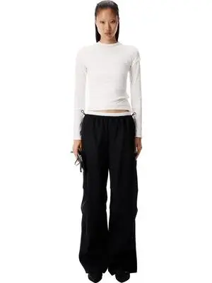 Alexander Wang Logo Elastic Mid-Rise Pant Black