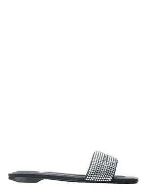 Alexander Wang Satin & Crystal Hotfix Vy Sandals - Black/silver