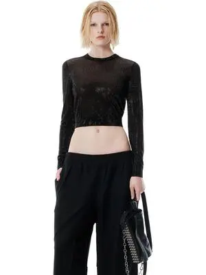 Alexander Wang Crystal Hotfix Pullover - Black