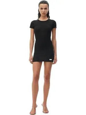 Alexander Wang Short Sleeve Loungewear Dress - Black