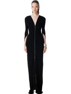 Alexander Wang Zippered Sleeve Maxi Dress - Black
