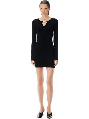 Alexander Wang Metal Logo Mini Dress - Black