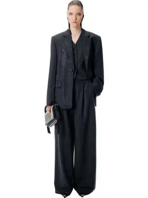 ALEXANDER WANG Alexander Wang Crystal Hotfix Wool Mohair Tailored Trousers