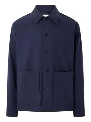 Nn07 Blaze 10038 Ribbed Woven Overshirt - Blue