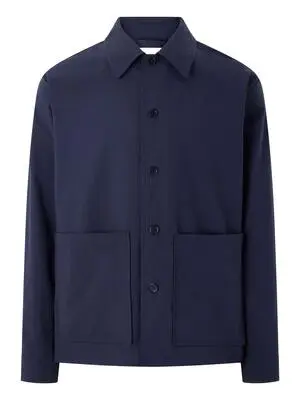 Nn07 NN07 - Blaze 10038 Ribbed Woven Overshirt - Men - Blue - S Navy