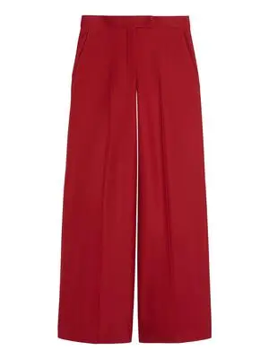 Max Mara Cotton Jersey Wide-leg Trousers - Red