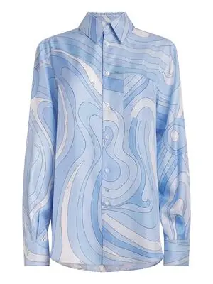 Emilio Pucci Silk Oversized Shirt - Blue