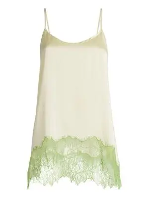 Staud Silk-lace Chloe Cami Top - Yellow