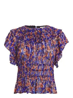 ULLA JOHNSON Silk Athene Ruffle Blouse