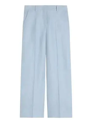 Max Mara Linen Wide-leg Trousers - Blue