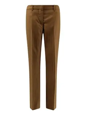 Burberry Wool And Mohair Trousers - Brown