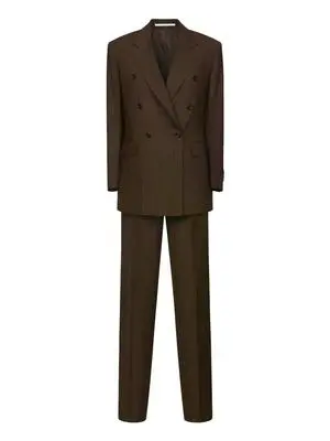 Tagliatore Lorelei Pinstriped Double-breasted Suit - Brown
