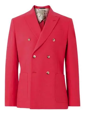 Paul Smith Double-breasted Linen Blazer - Red