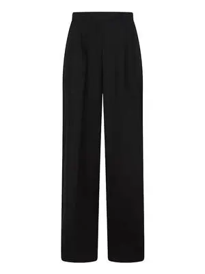 Elie Saab Pleated Wide Leg Trousers - Black
