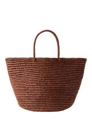 SENSI STUDIO Large Straw Tote - Brown