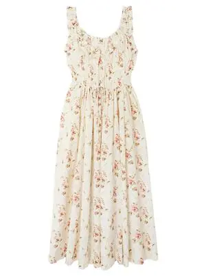 DÔEN Emmaretta Floral-print Organic Cotton Midi Dress - Multi