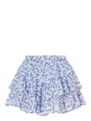 MARANT ETOILE Jocadia Floral-print Cotton-voile Mini Skirt - Blue