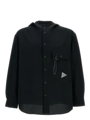 AND WANDER Water-repellent Hooded Jacket - Nero