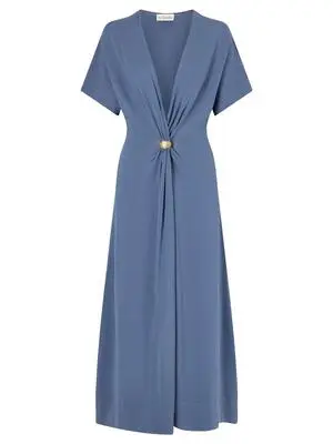 ALTUZARRA Rena Embellished Gathered Jersey Maxi Dress