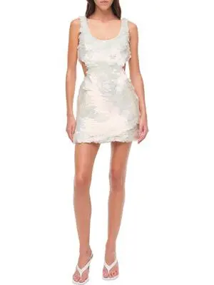 Simkhai Emilie Sequin Cutout Mini Dress - White