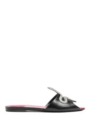 Valentino Garavani Coeur Vipère Kidskin Slide Sandals - Black
