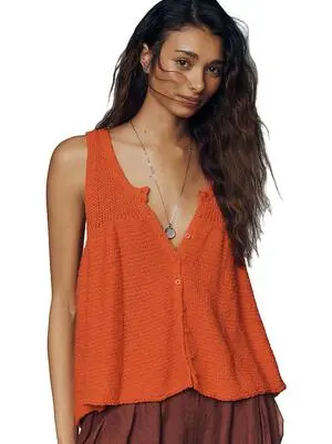 PILCRO Scoop-neck Tank Top - Spicy Orange