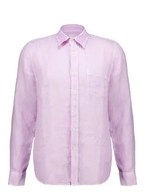 120% Lino Lilac Soft Fade Linen Shirt Pink