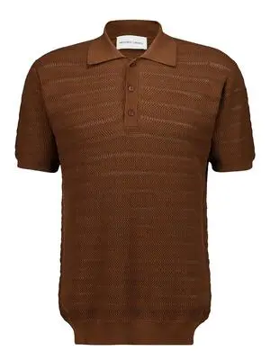 Frescobol Carioca Vidal Cotton Jacquard Polo - Brown