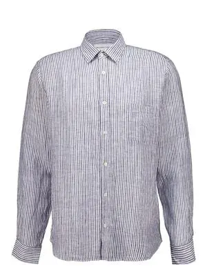 Frescobol Carioca Navy Telles Linen Shirt - Blue