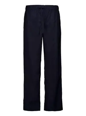 Frescobol Carioca Navy Luan Tropical Wool Trousers - Blue