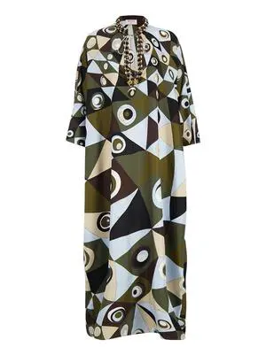 Emilio Pucci Occhi Silk Embellished Kaftan - Multicolour